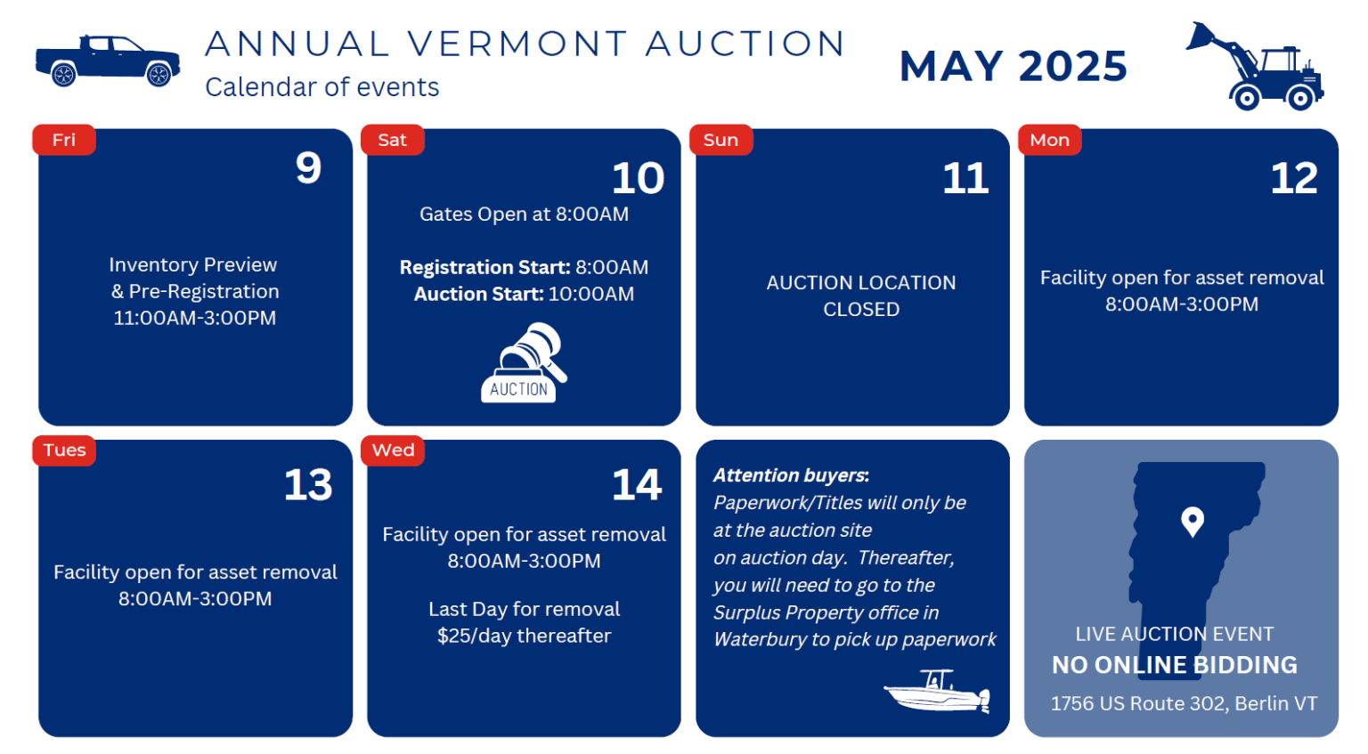 State of Vermont Auctions – Hosted by the State Surplus Property Office